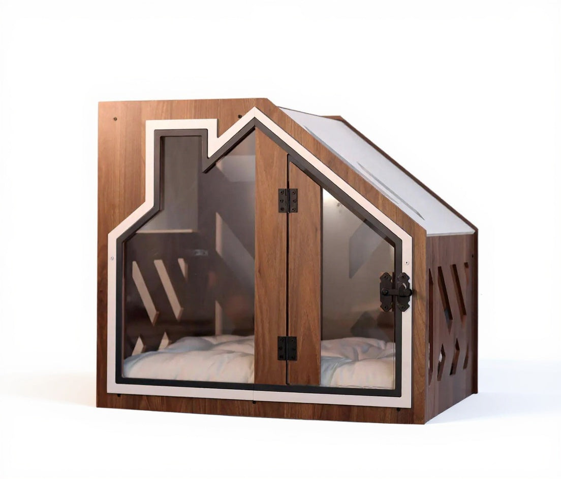 BCL Walnut Dog House, indoor dog house, large dog kennel indoor, large ...